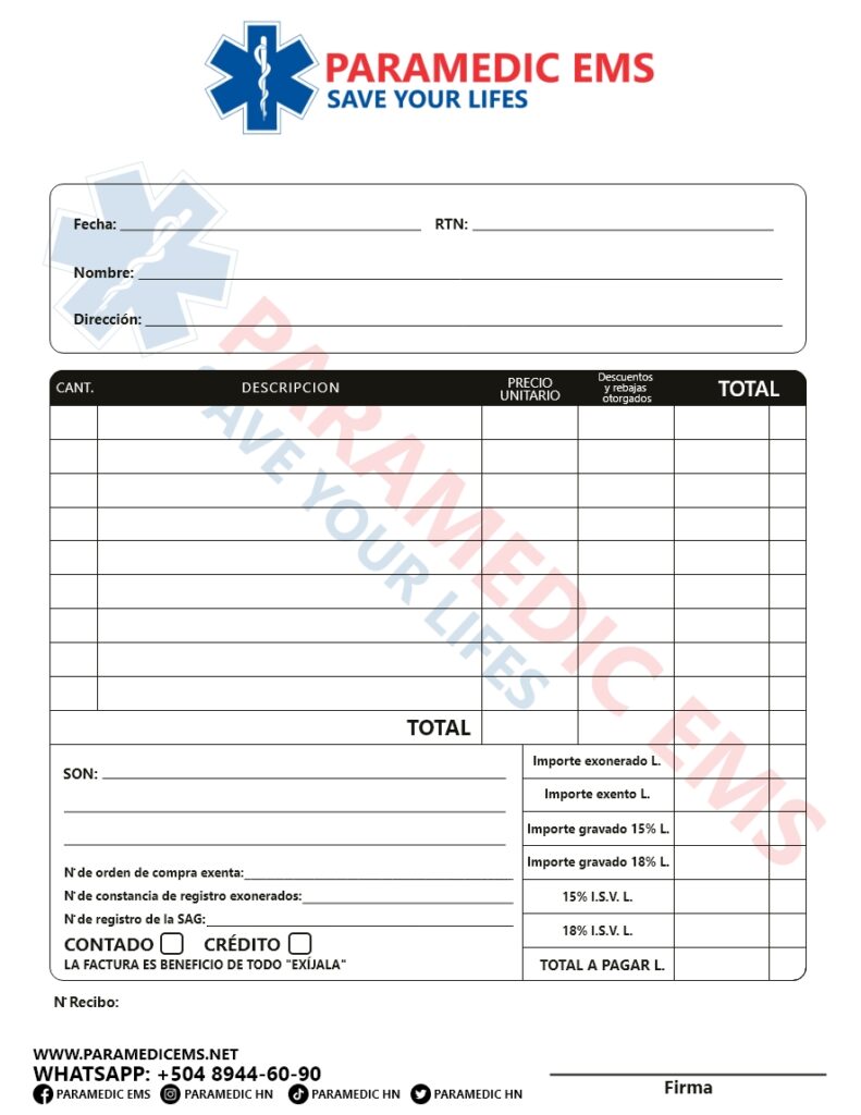Formulario PDF - Paramedic EMS servicio de ambulancias